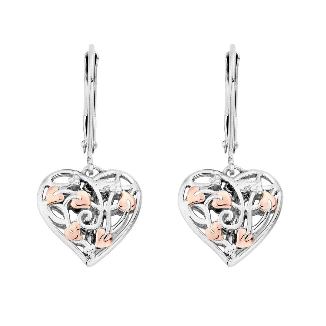 Clogau Fairy Sterling Silver Heart Drop Earrings D 3STFLE1 C W Sellors Fine Jewellery
