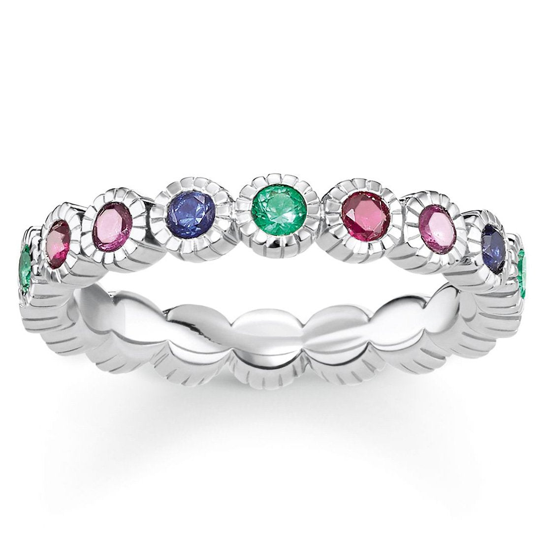 Thomas Sabo Glam And Soul Sterling Silver Royalty Colourful Stones Ring TR2145 322 7 C W Sellors Fine Jewellery