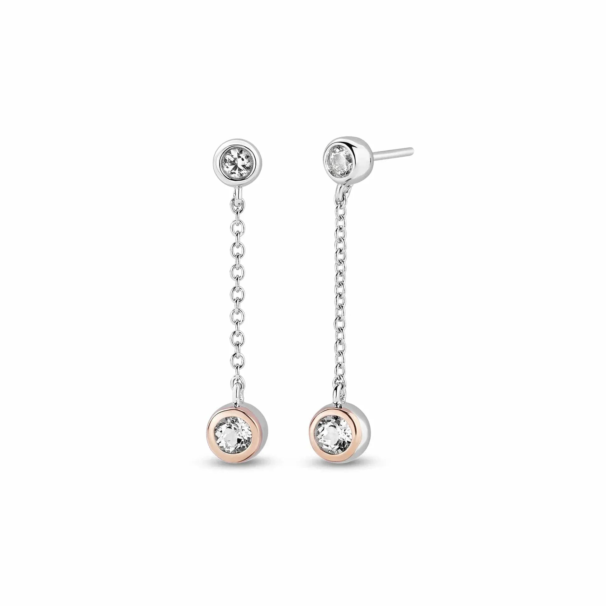 Clogau Celebration Sterling Silver Drop Chain Earrings with Topaz ...