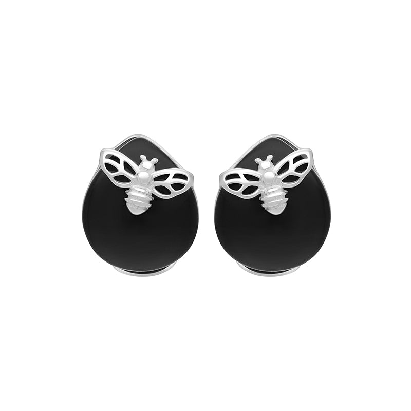 Sterling Silver Whitby Jet Small Bee Earrings E2618 | C W Sellors Fine ...