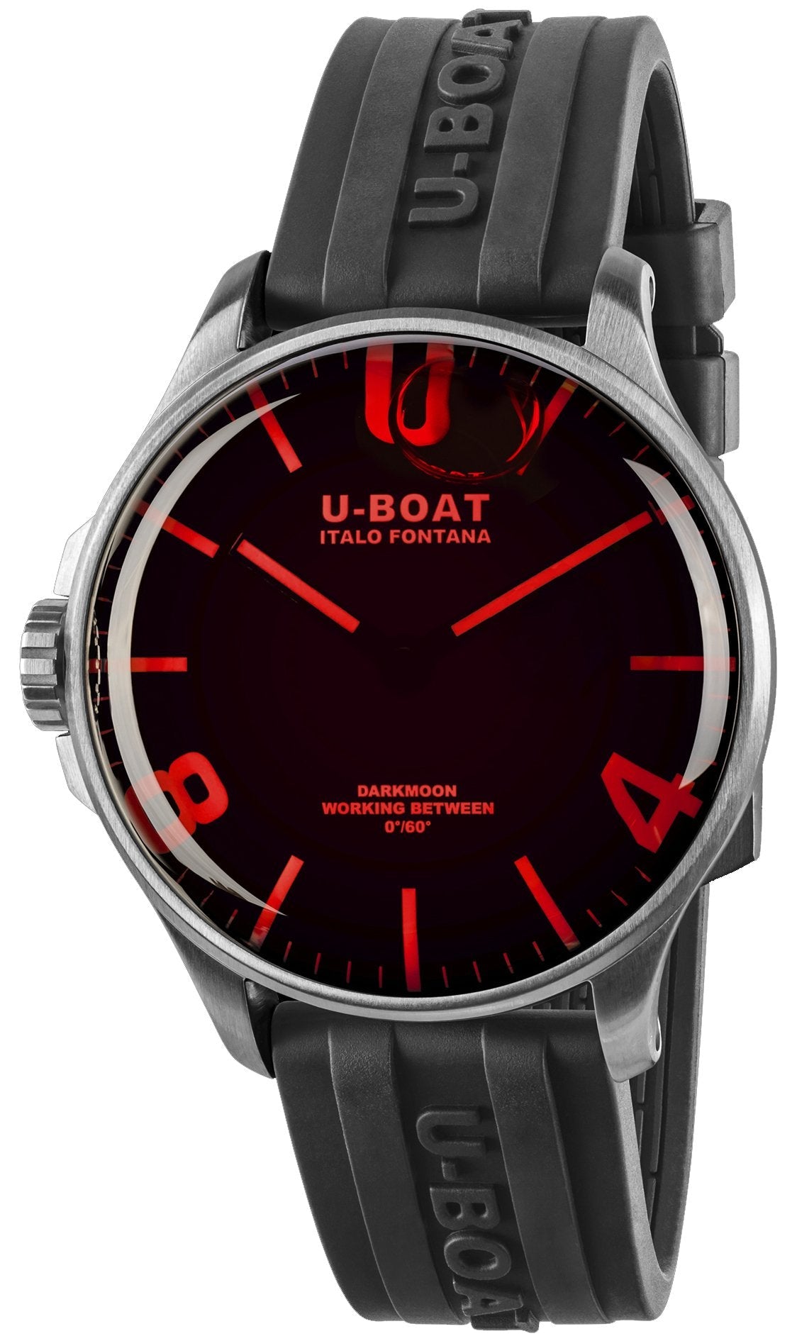 U-Boat Darkmoon 44 Red Glass SS Watch 8465/B | C W Sellors Luxury Watches