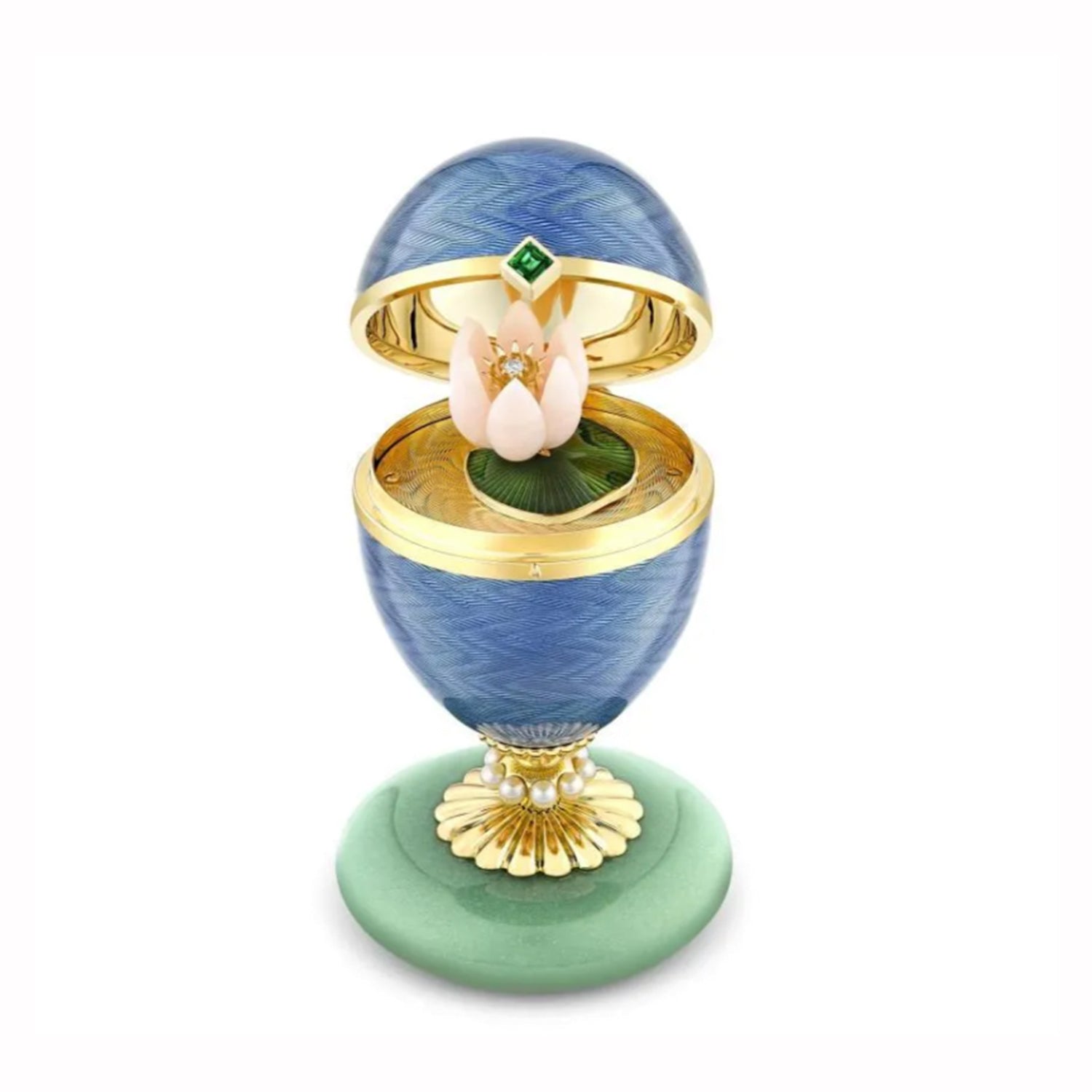 Faberge Heritage 18ct Yellow Gold Blue Enamel Limited Edition Egg Objet ...
