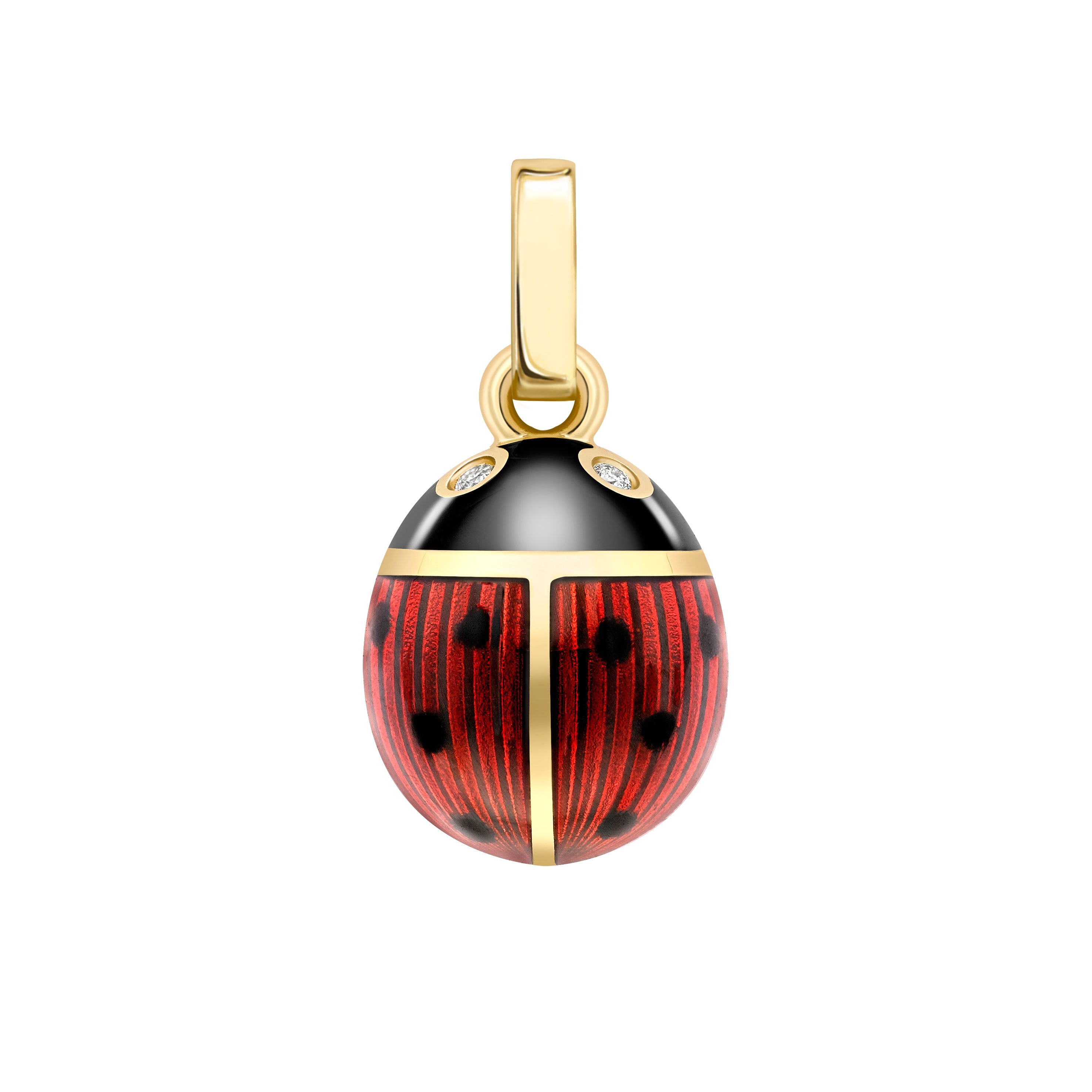 Faberge Heritage 18ct Yellow Gold Diamond Red Enamel Ladybird Charm ...