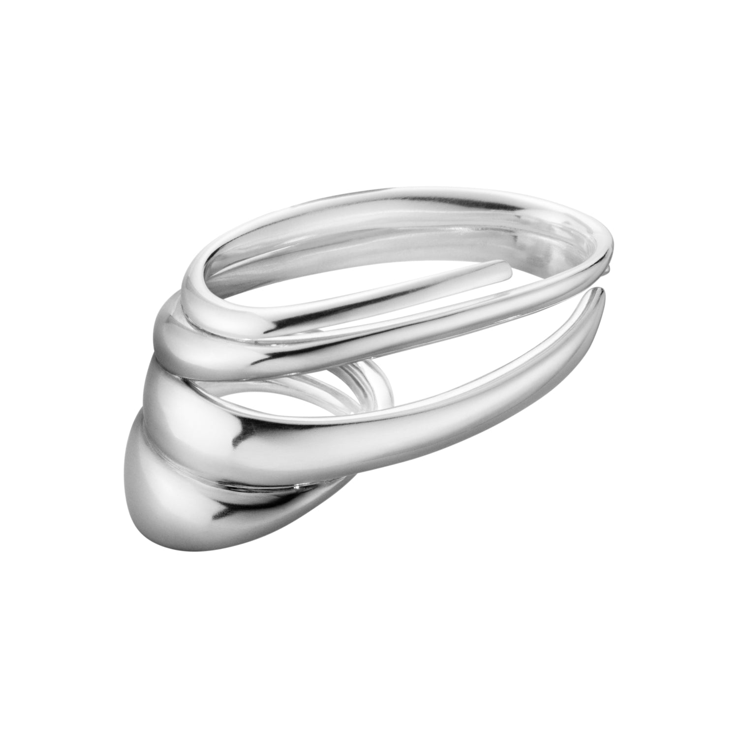 Georg Jensen Arc Sterling Silver Double Ring 20001308 | C W Sellors Fine Jewellery
