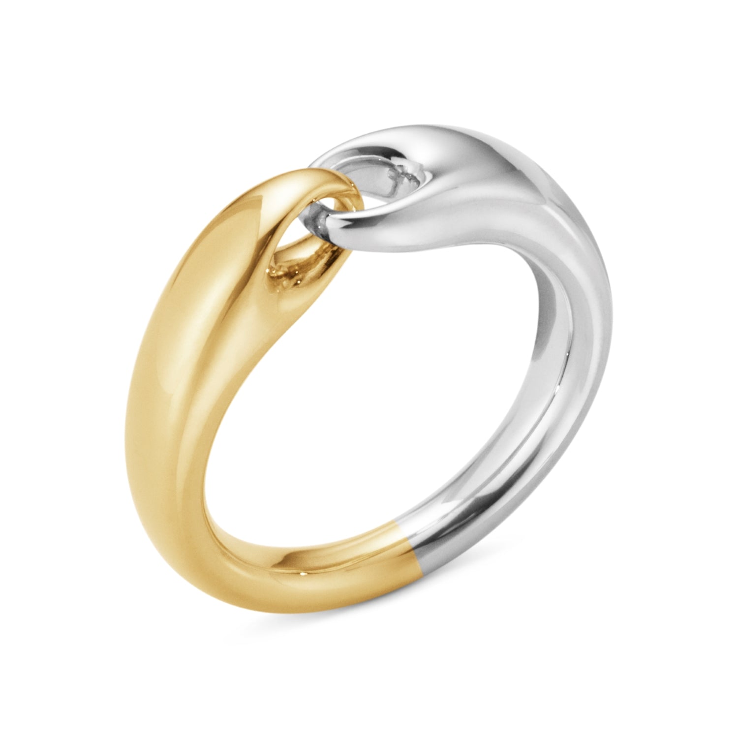 Georg Jensen Reflect 18ct Yellow Gold and Sterling Silver Small Ring ...