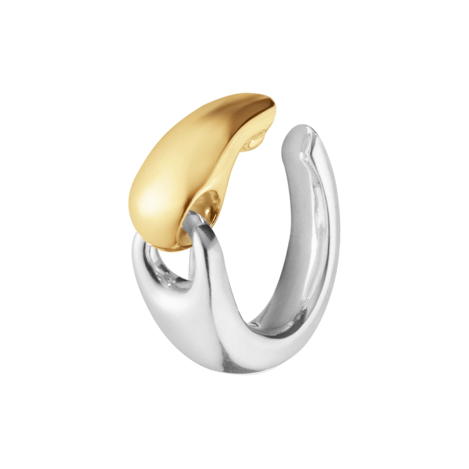 Georg Jensen Reflect 18ct Yellow Gold Sterling Silver Earr Cuff ...