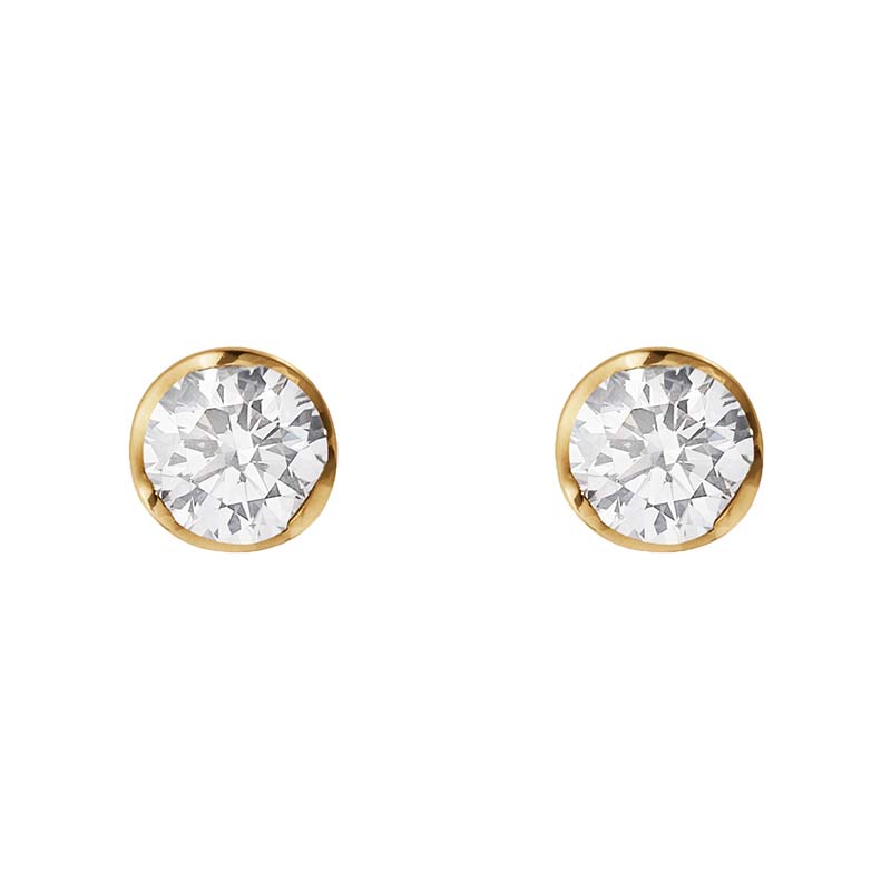 Georg Jensen Signature 18ct Yellow Gold 0.40ct Diamond Stud Earring ...