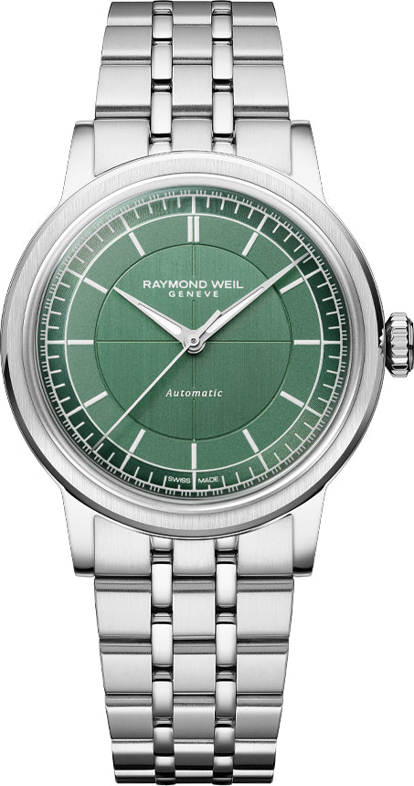 Raymond Weil Millesime Sage Green 35mm Watch 2125-ST-52011 | C W ...