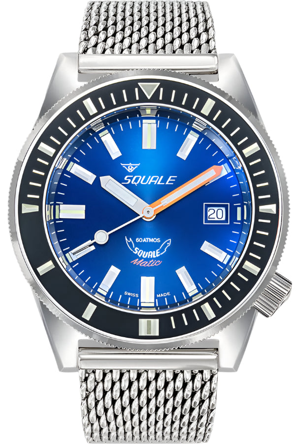 Squale Matic Dark Blue Mesh Watch MATICXSB.ME22 | C W Sellors Luxury ...