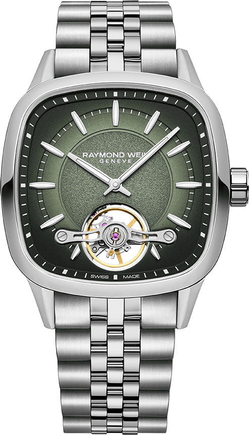 Raymond Weil Freelancer Calibre RW1212 Green Bracelet Watch 2790-ST ...
